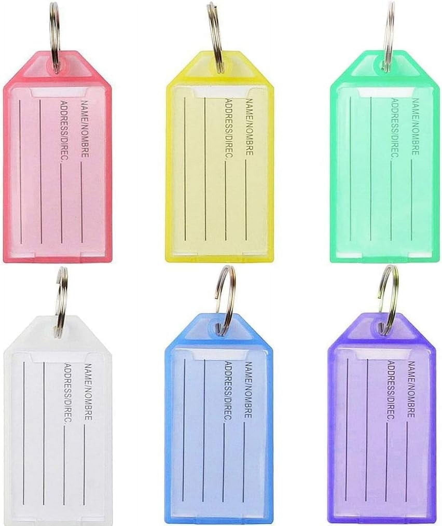 40 PCS Tough Plastic Key Tags with Split Ring Keys Identifier Label ...