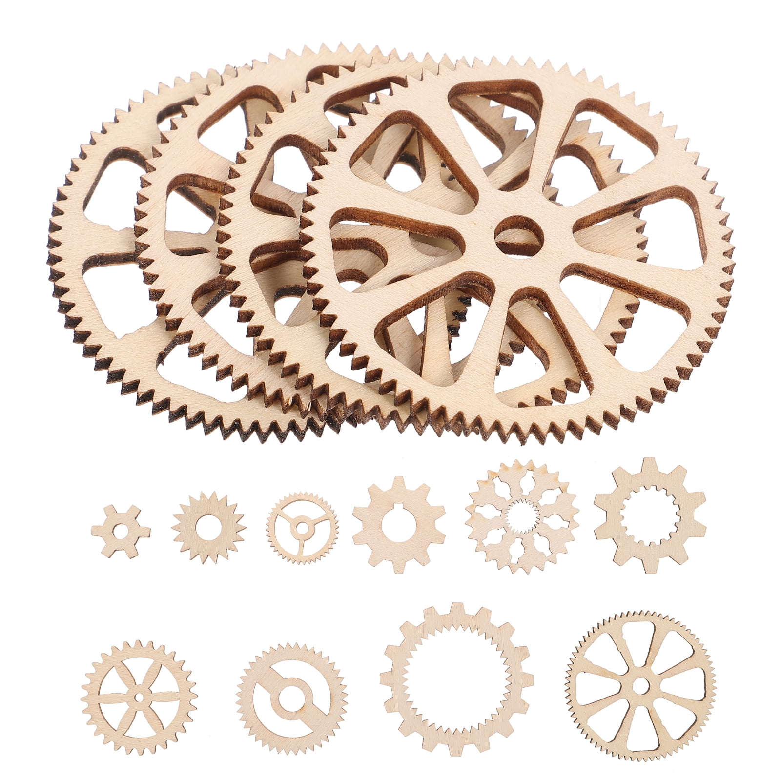 40 PCS Wooden Cogs and Gears for Crafting Scrapbooking Accessories ...