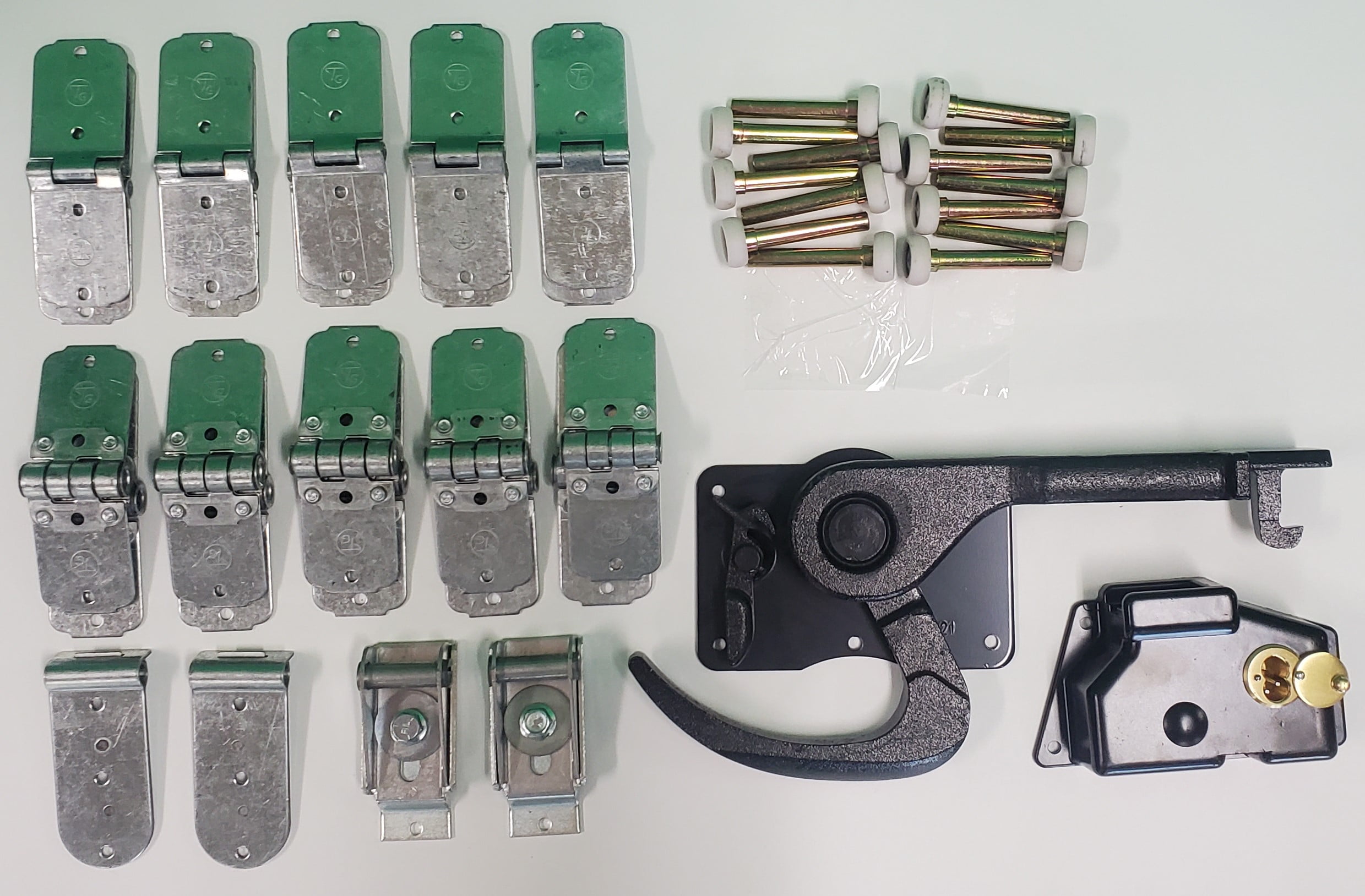 40 PIECE TODCO Roll Up Door Kit 1" NYLON Rollers "J" Hook Lock / Box - Walmart.com