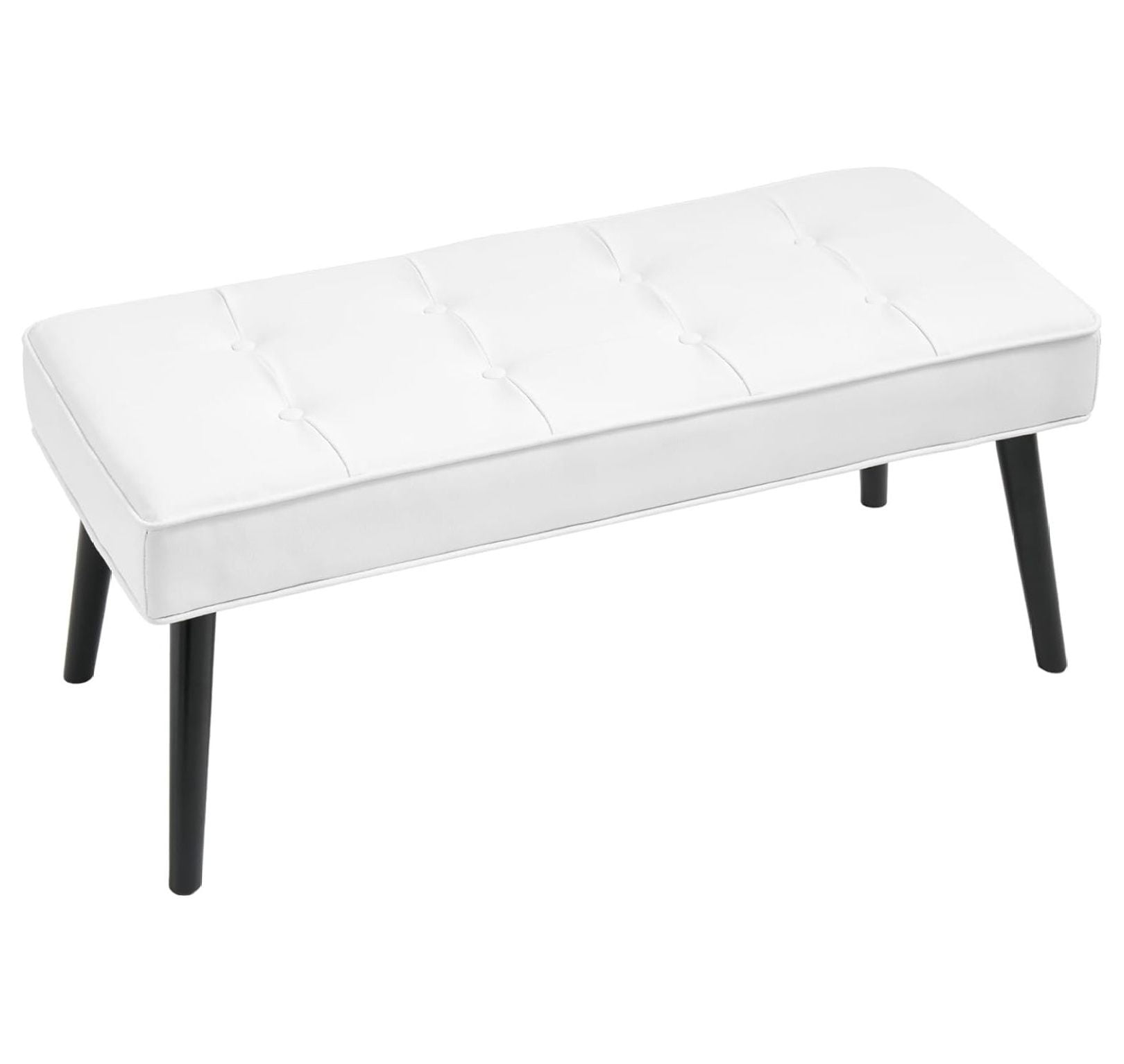 40'' PU Leather Tufted Ottoman Bench, Modern Upholstered End of Bed ...