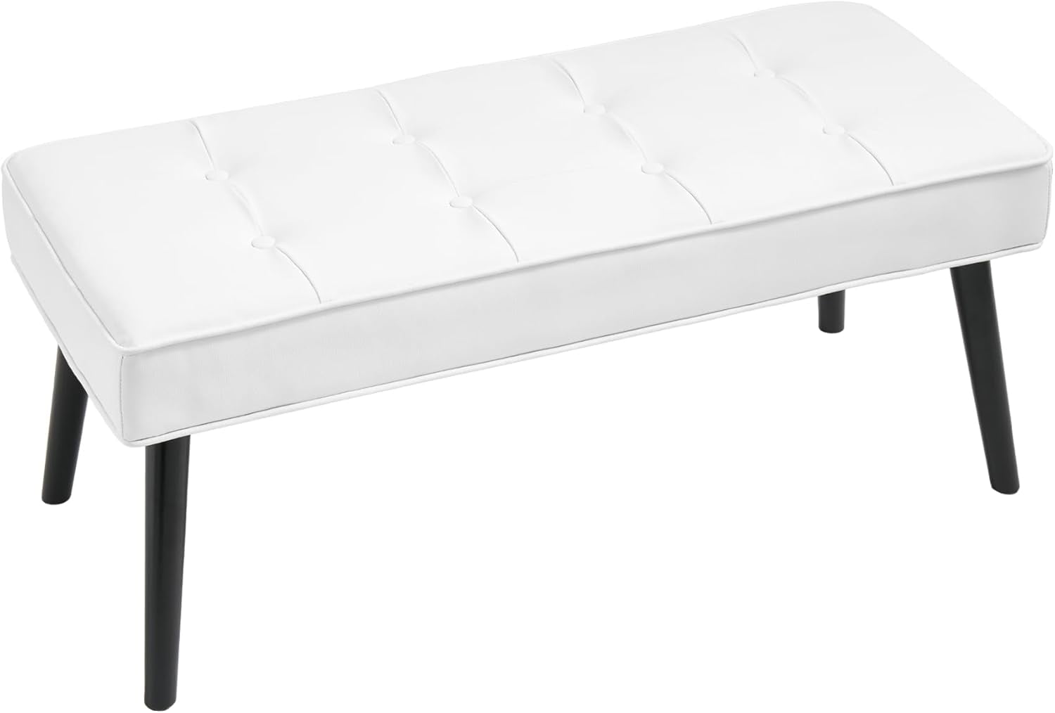 40'' PU Leather Tufted Ottoman Bench, Modern Upholstered End of Bed ...