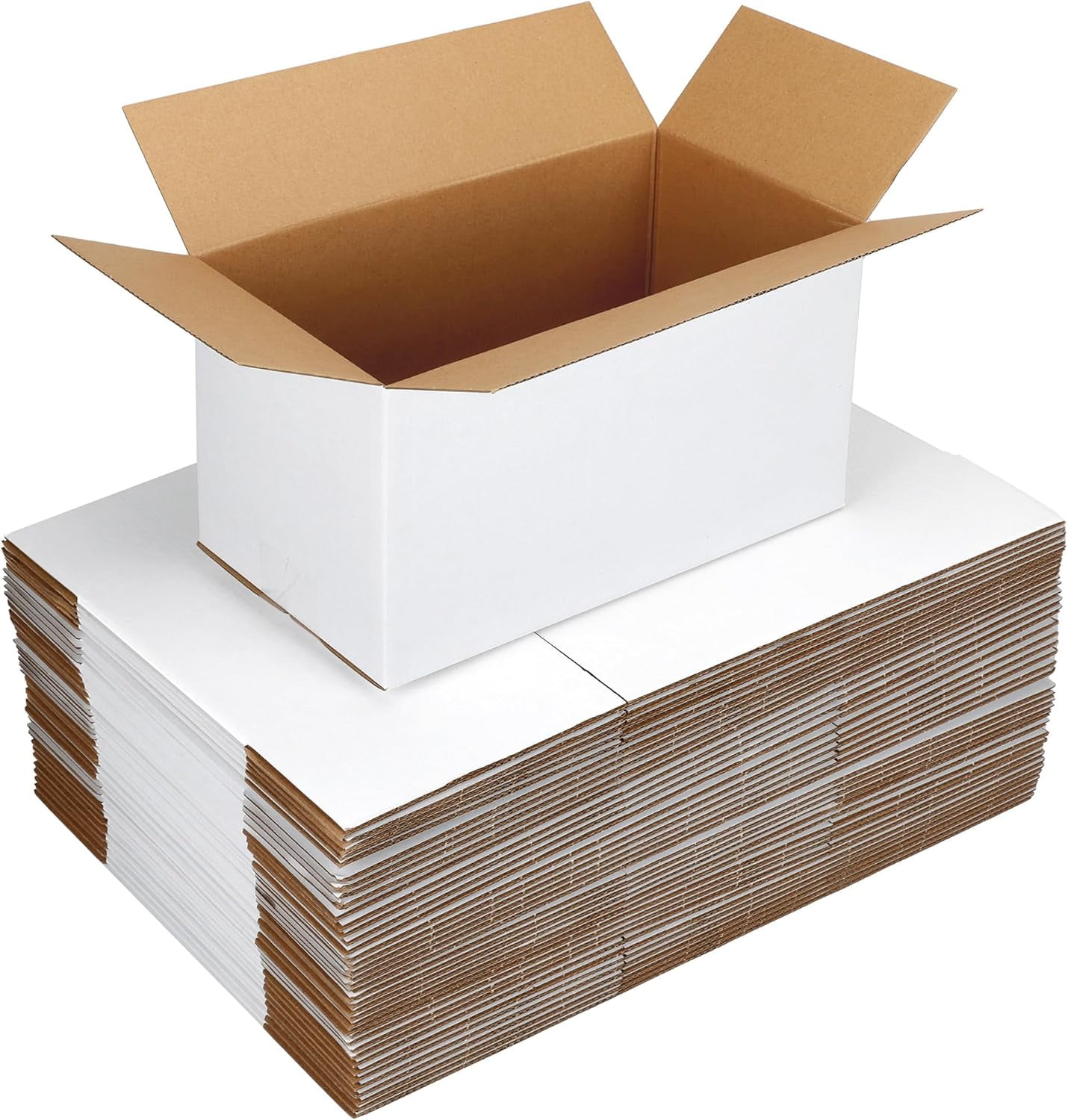 40 Pack 11x6x6 Shipping Boxes for Small Business, White Corrugated ...