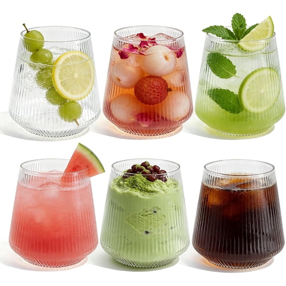 40 Pack 13.5oz Clear Plastic Stemless Wine Glasses - Unbreakable BPA ...