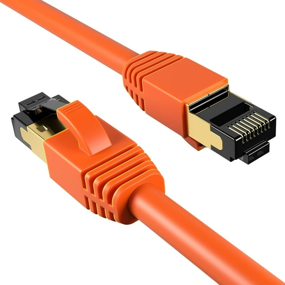 40-Pack 2FT Cat8 Ethernet Cable Orange Copper Shielded RJ45 Patch Cord ...