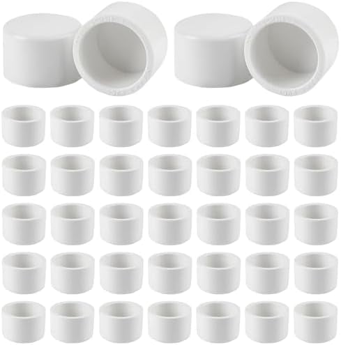 40 Pack 3/4" PVC External End Cap, PVC Pipe End Caps Fitting, Furniture ...