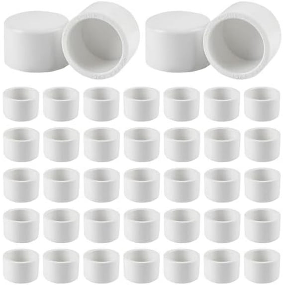 40 Pack 3/4" PVC External End Cap, PVC Pipe End Caps Fitting, Furniture ...