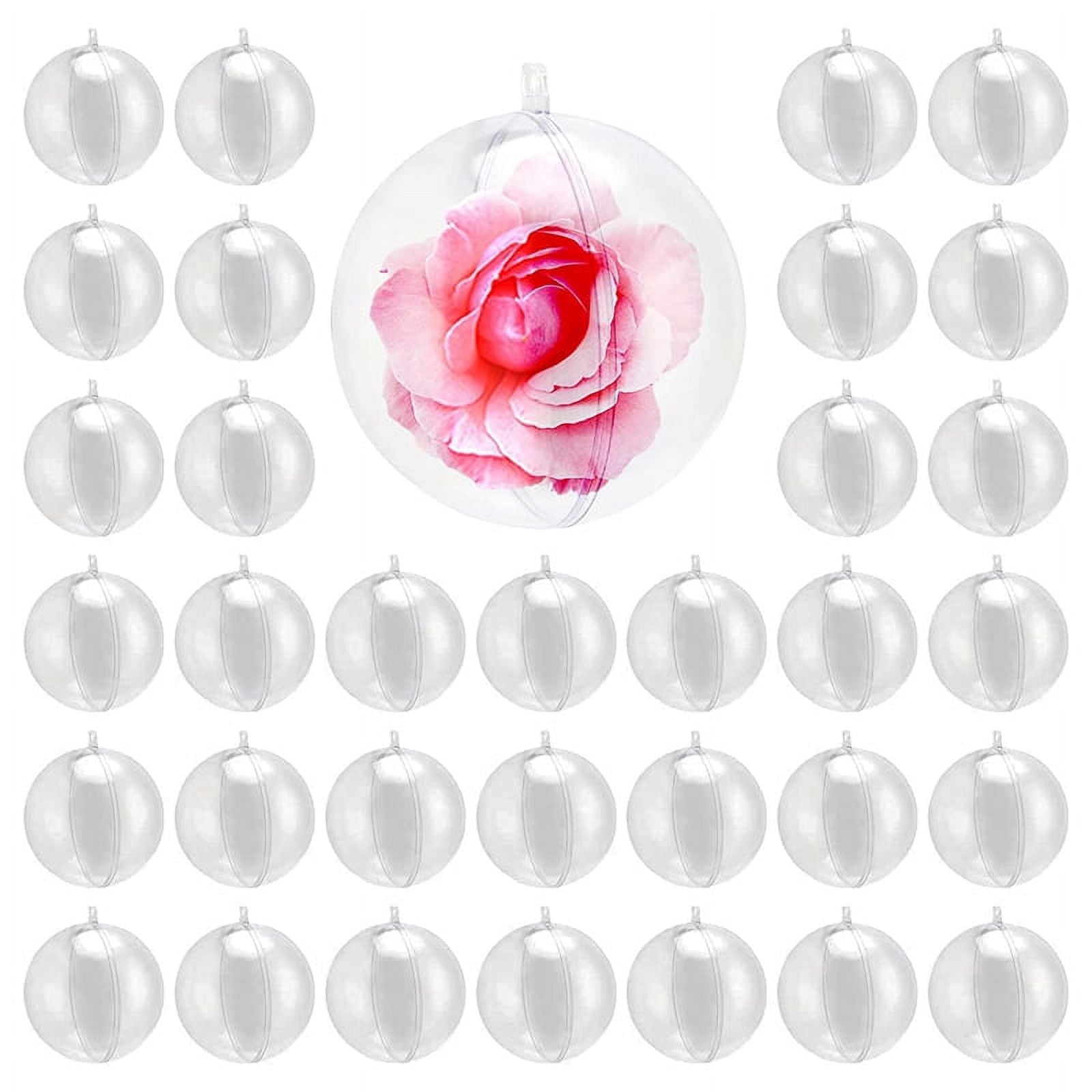 40 Pack 3.94 Inch/100mm Clear Plastic Fillable Ornament , DIY Craft ...
