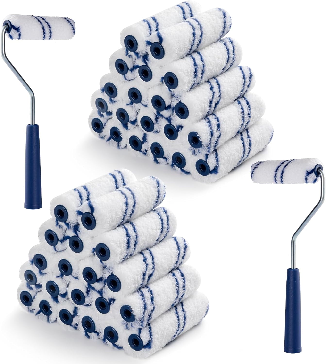 40 Pack 4 Inch Microfiber Paint Roller, Small Roller Covers with 2Pcs ...