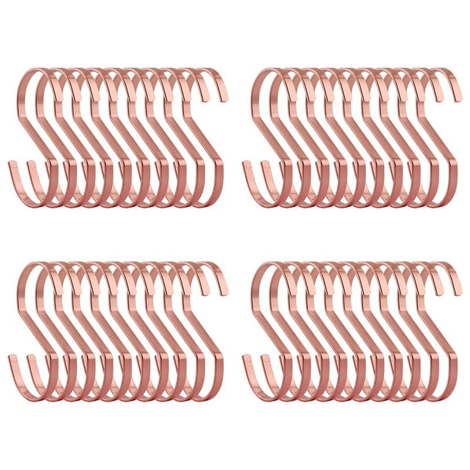 40-Pack 4 Inch Rose Gold Chrome Finish Steel Hanging Flat Hooks - S ...
