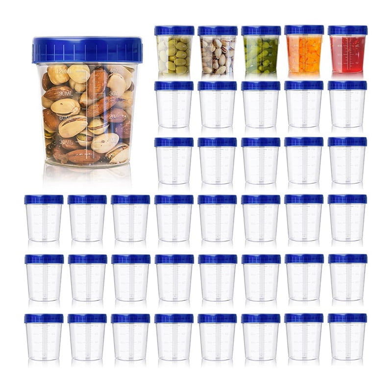 40 Pack 4oz Small Containers with Lids,Reusable Salad Dressing ...