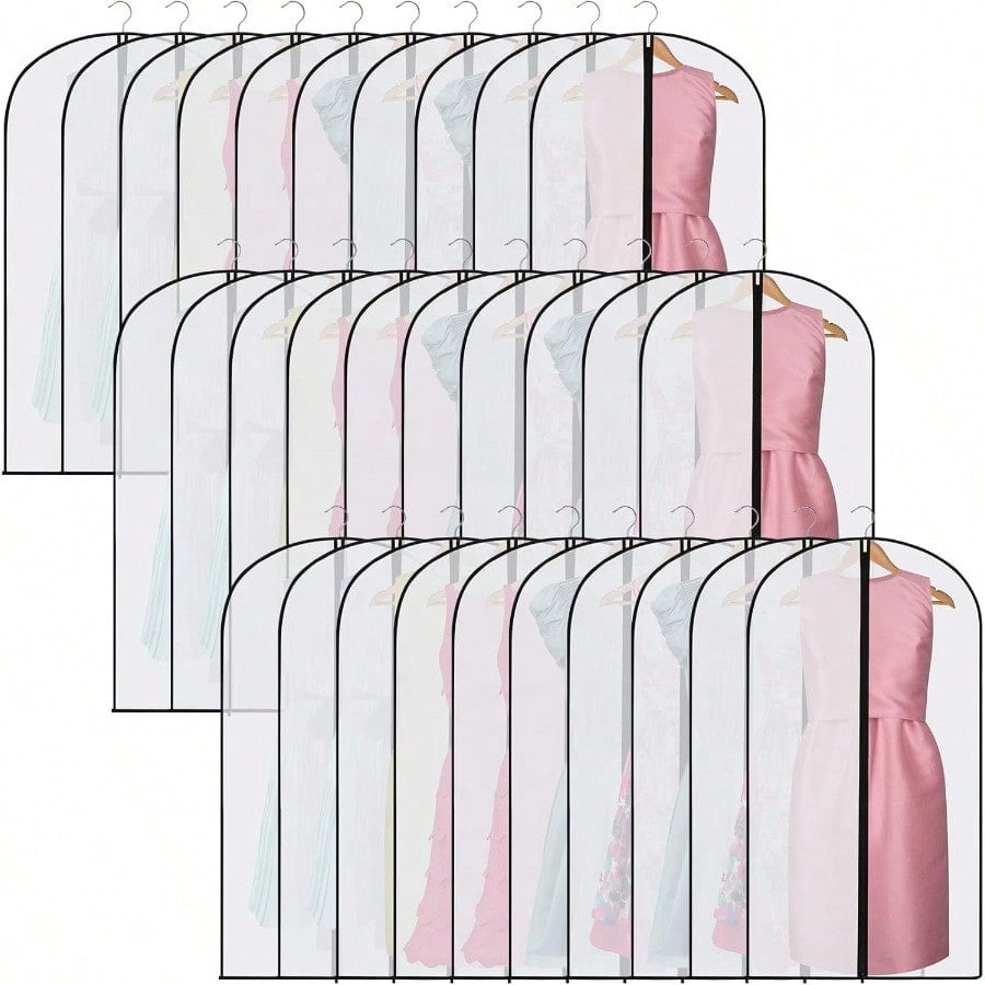 40 Pack 60/40inch Garment Bags for Hanging Clothes with Zipper Clear ...