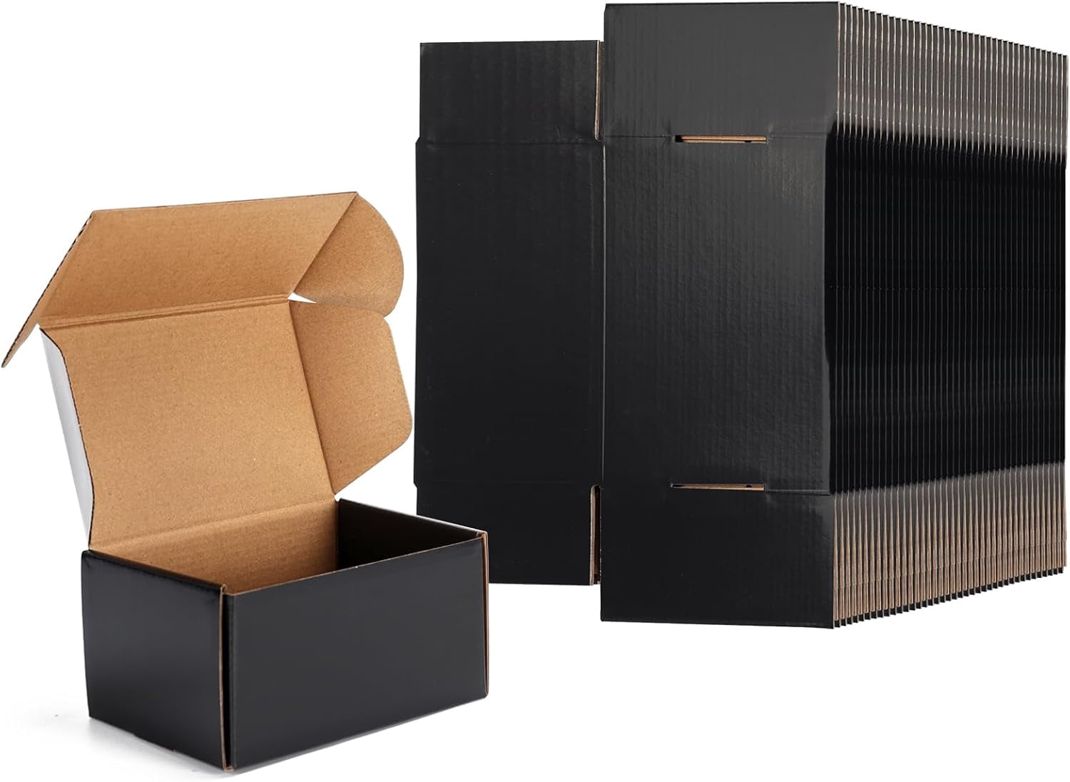 40 Pack 6x4x3 Shipping Boxes, Black Corrugated Cardboard Boxes for ...