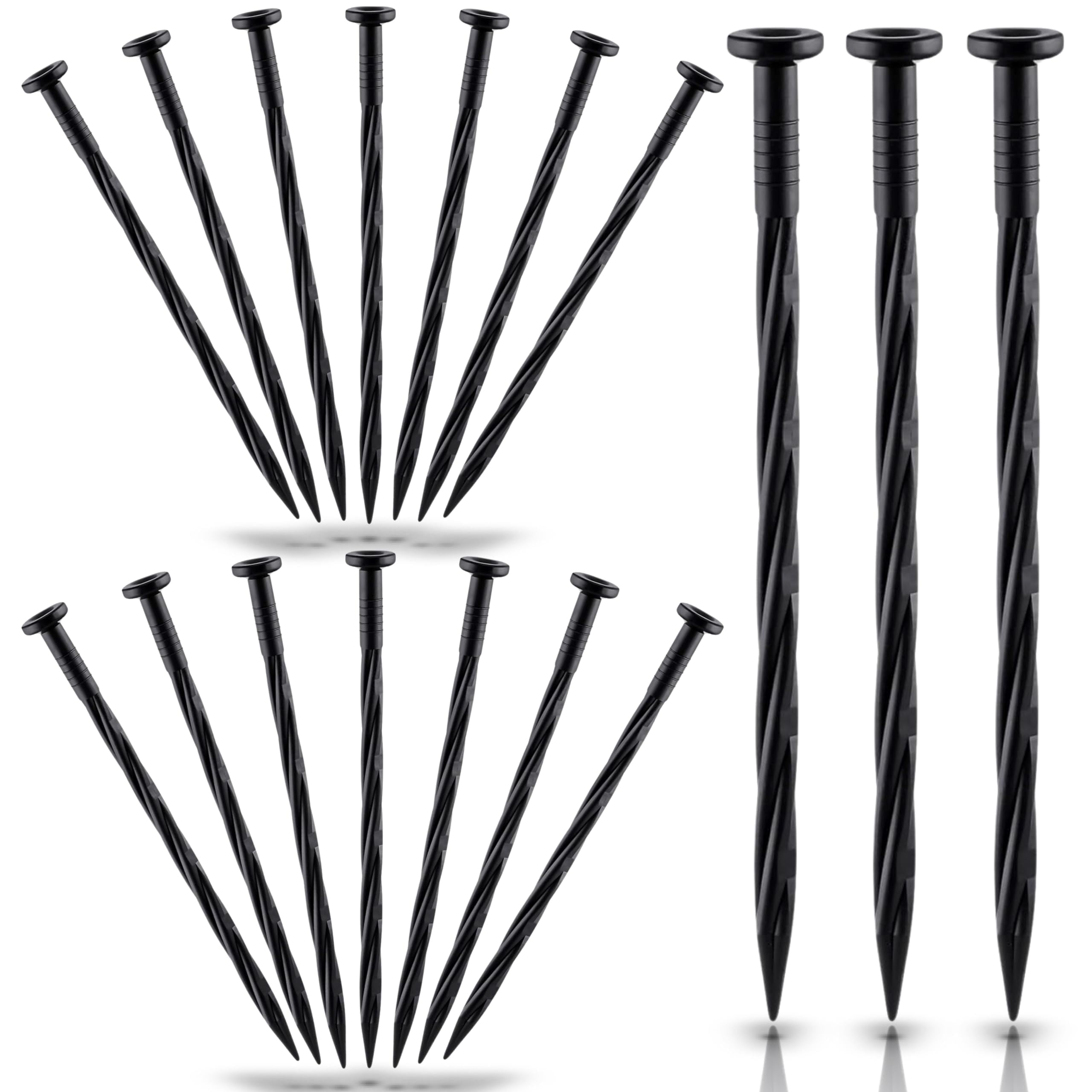 40-Pack 8-Inch Plastic Landscape Edging Anchoring Stakes, Spiral ...