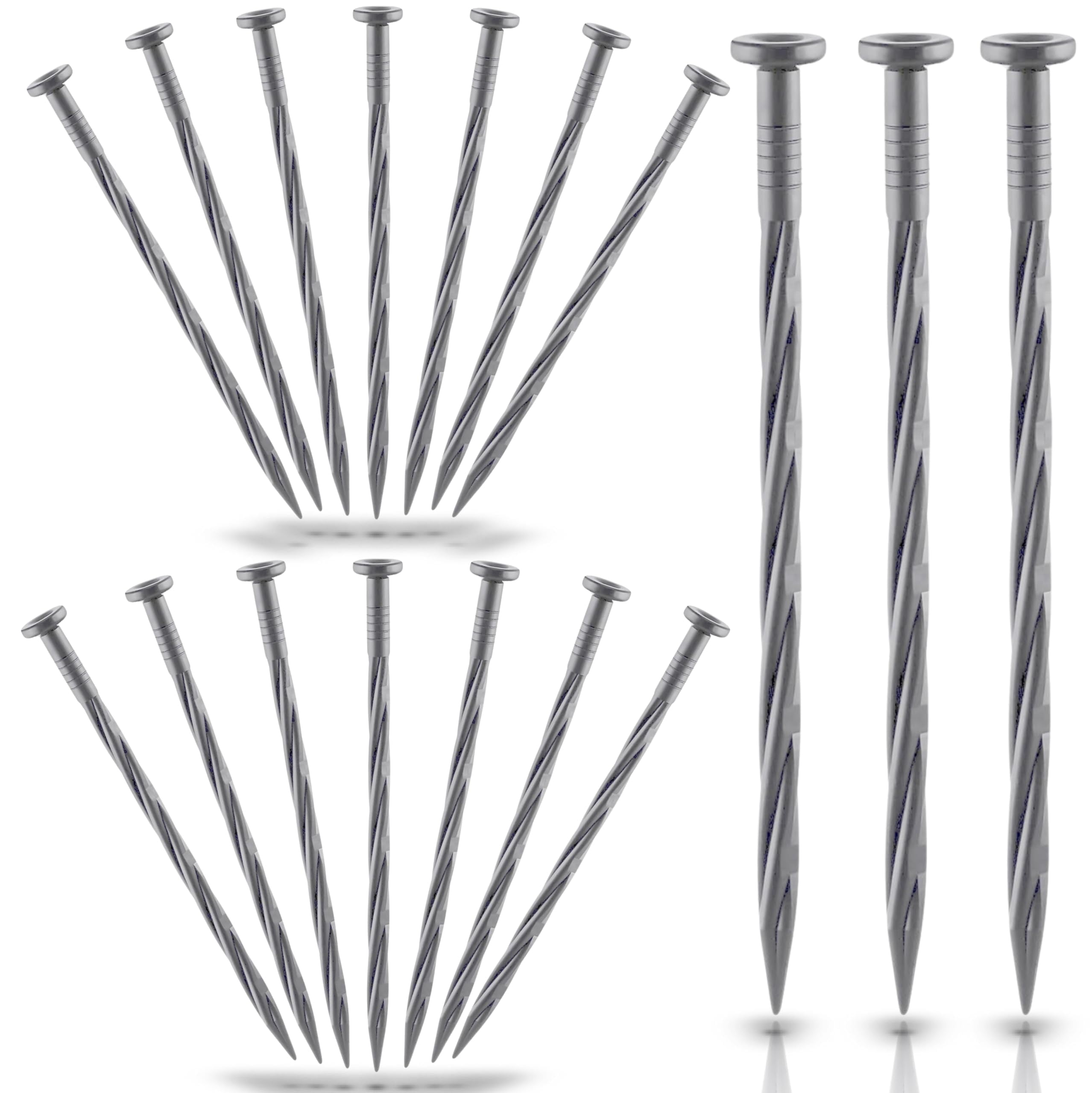 40-Pack 8-Inch Plastic Landscape Edging Anchoring Stakes, Spiral ...