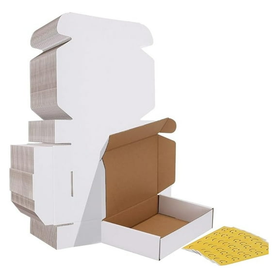 40 Pack 9x6x2 Shipping Boxes, White Corrugated Cardboard Box for ...