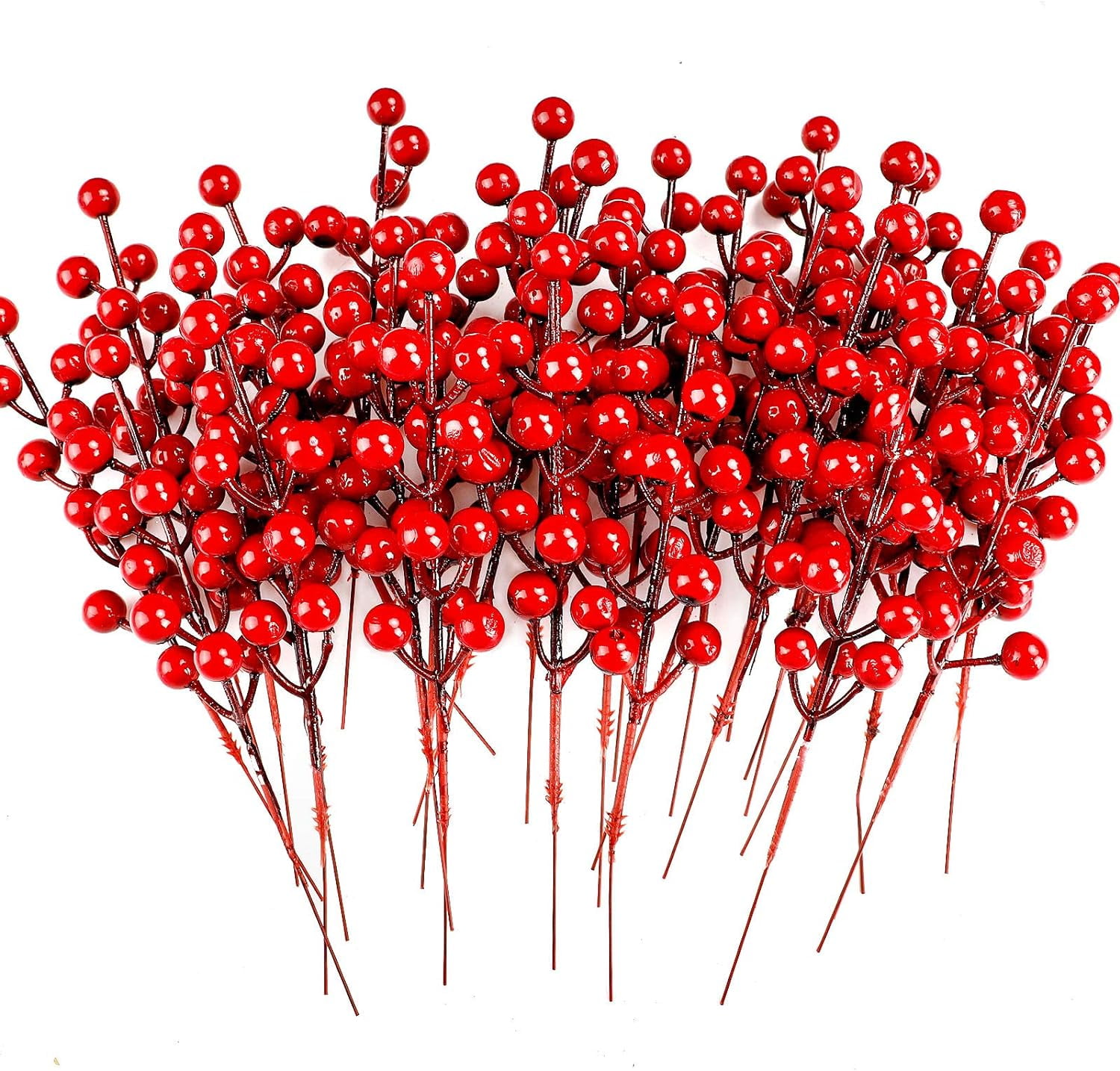 40 Pack Artificial Red Berry Stems 6.5inch Christmas Red Berry Picks ...