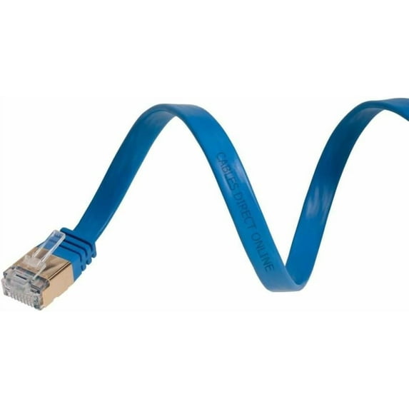 10FT Flat Cat7 Ethernet Cable Shielded Gold-Plated RJ45 Cord for Router ...