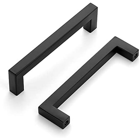 40 Pack Cabinet Handles Square Cabinets Cupboard Hanldes Matte Black ...