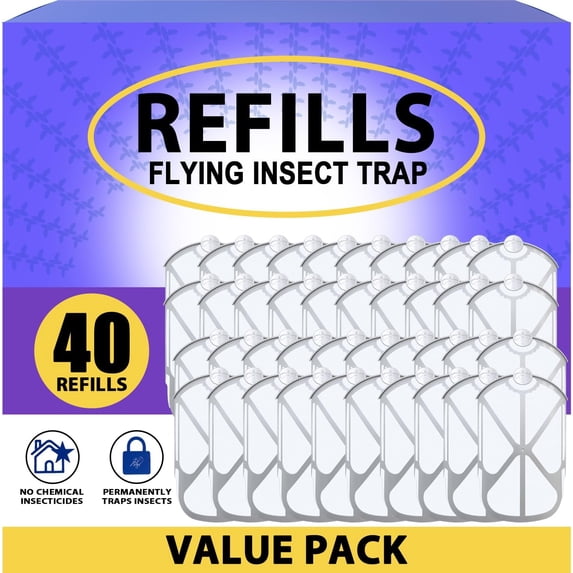 40 Pack Cartridge Refill Compatible with Flying Insect Trap Refill M364 ...