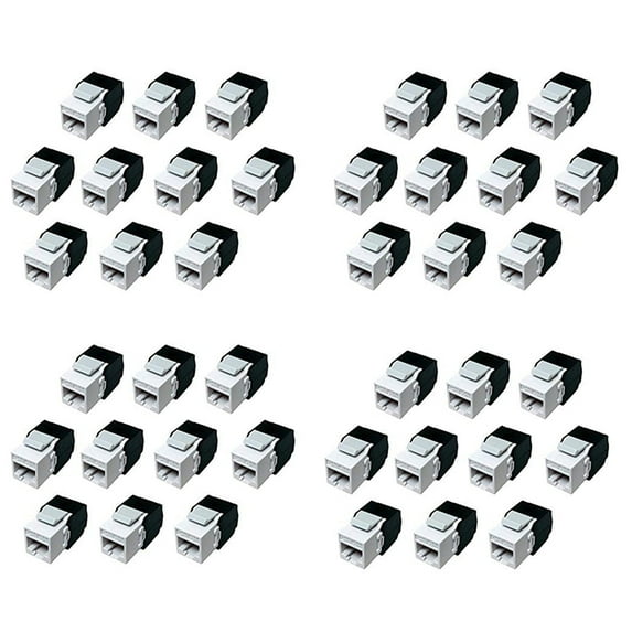 40-Pack Cat6A RJ45 Jack - Cat6 Compatible -180 Degree Toolless ...