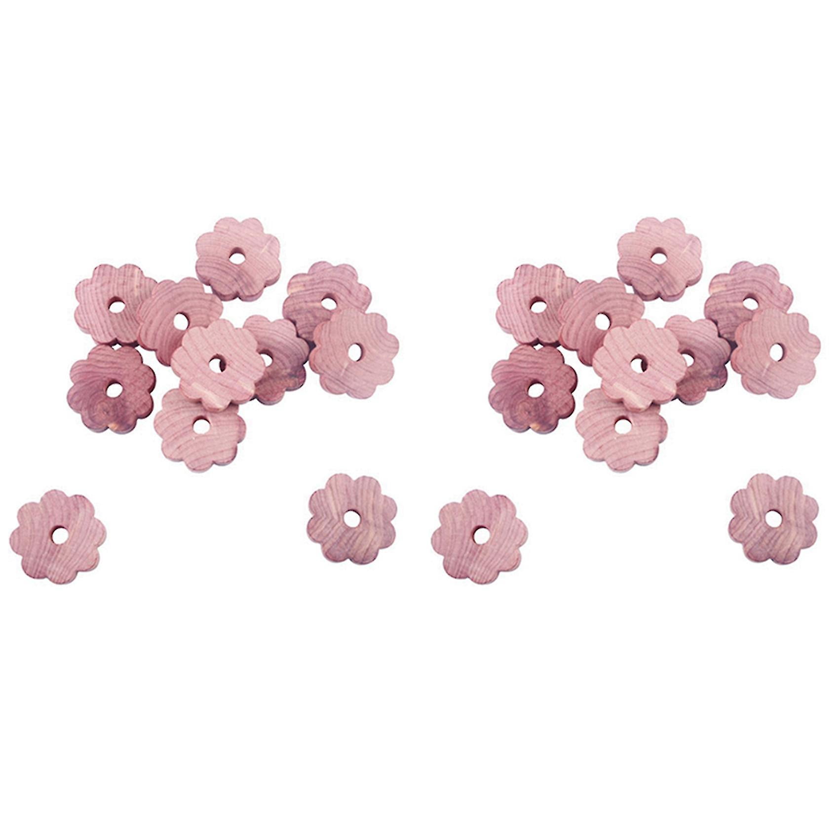 40 Pack Cedar Wood Rings Aromatic Cedar Blocks natural Wood Hangers ...