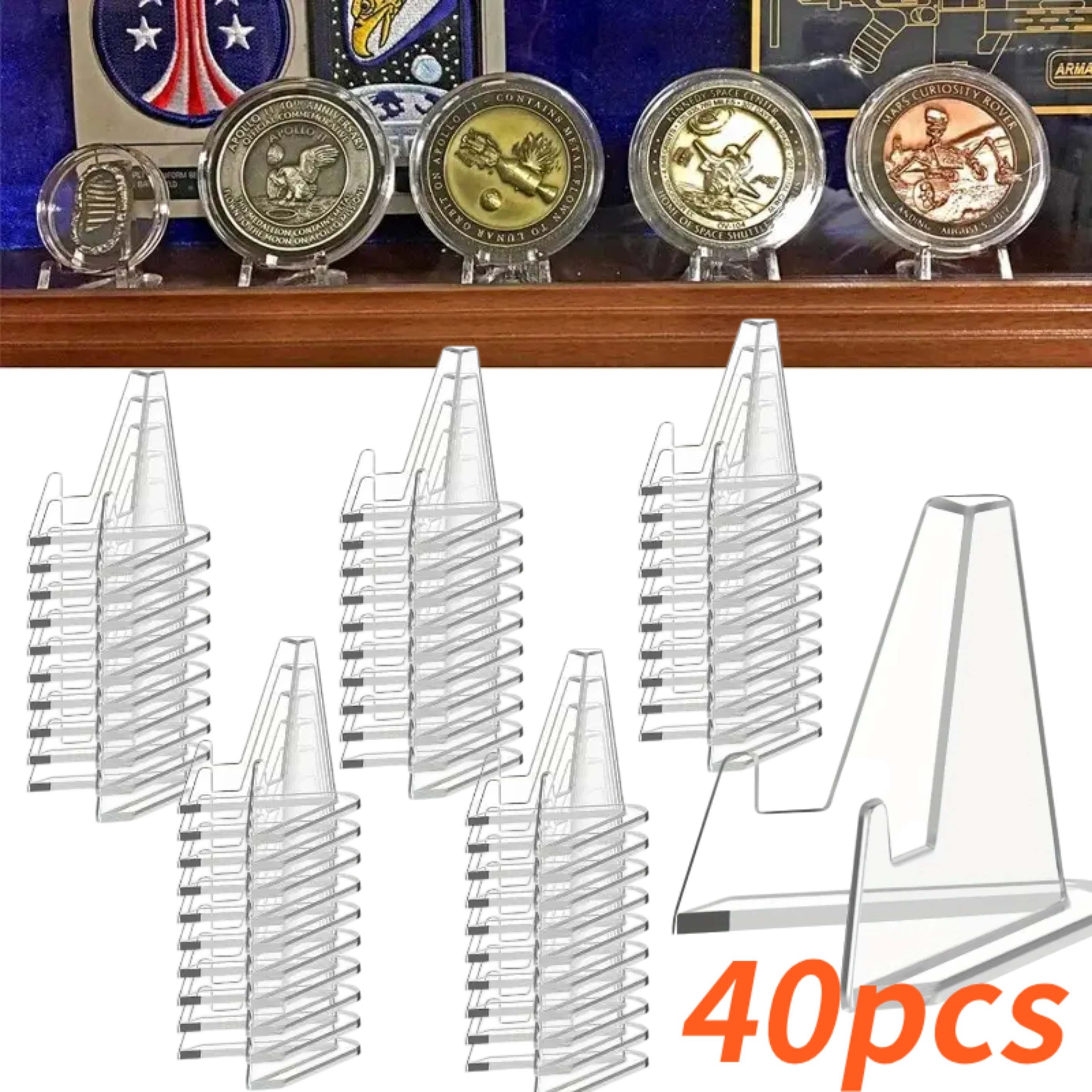 40-Pack Clear Acrylic Easel Stands, Mini Display Stands for Trading ...