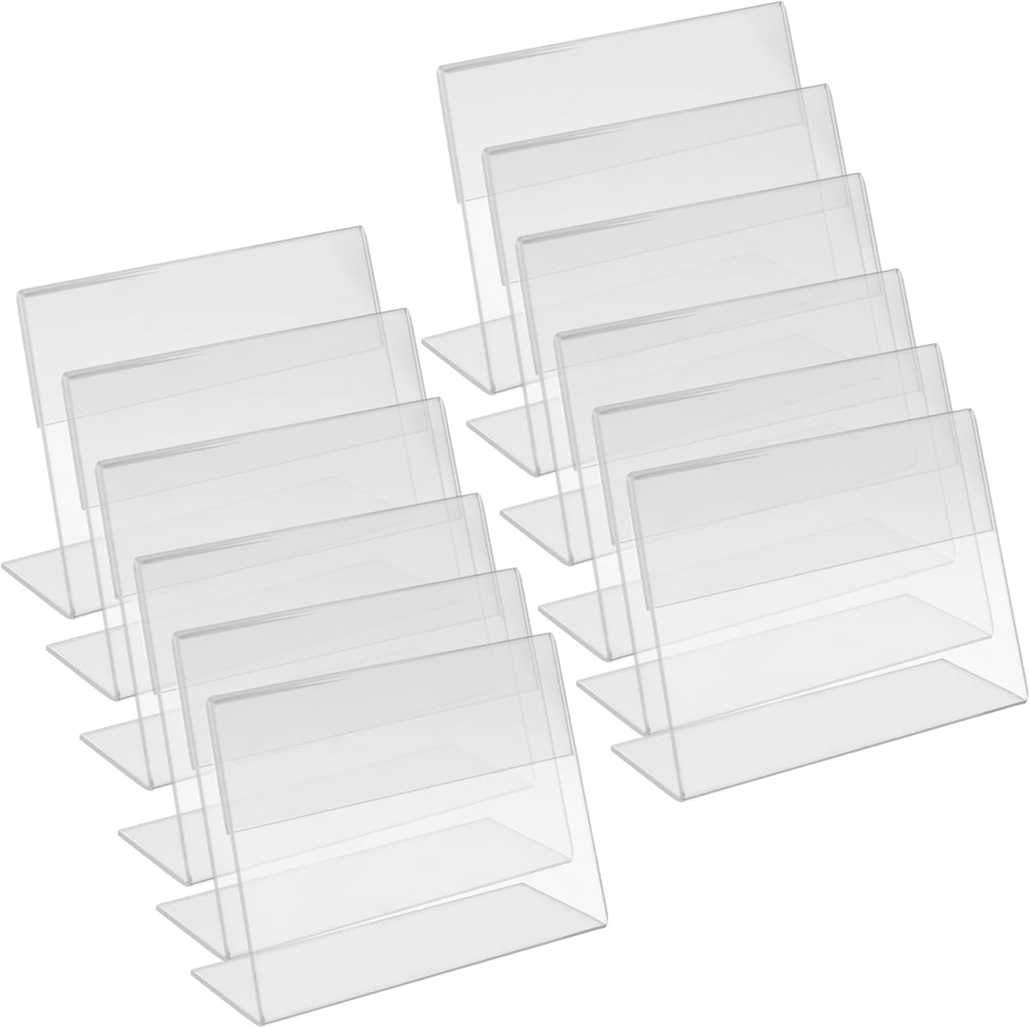 40 Pack Clear Mini Acrylic Sign Holders 3.5x2.5 Inch L Shaped Display ...