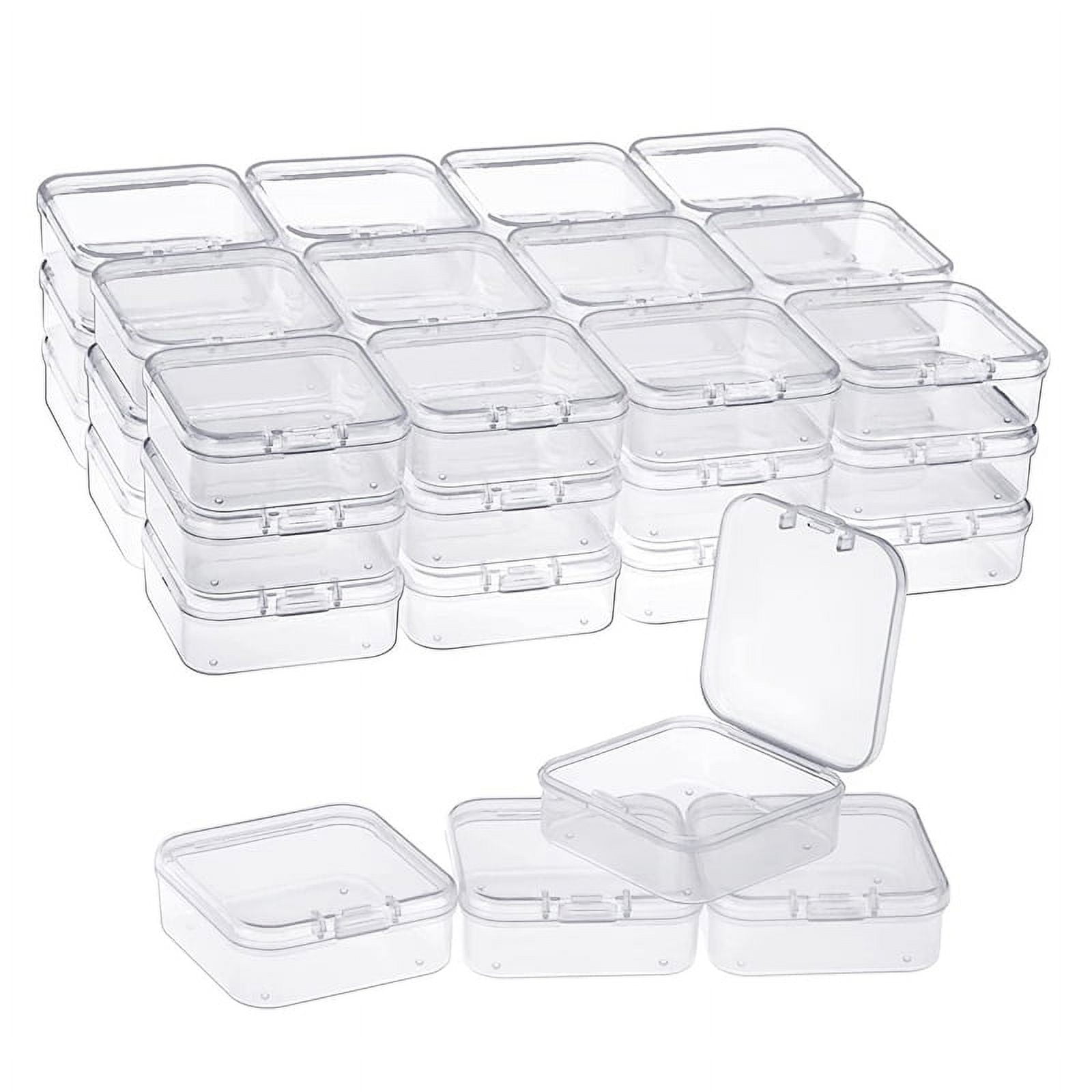 40 Pack Clear Plastic Beads Storage Containers Box with Hinged Lid for ...