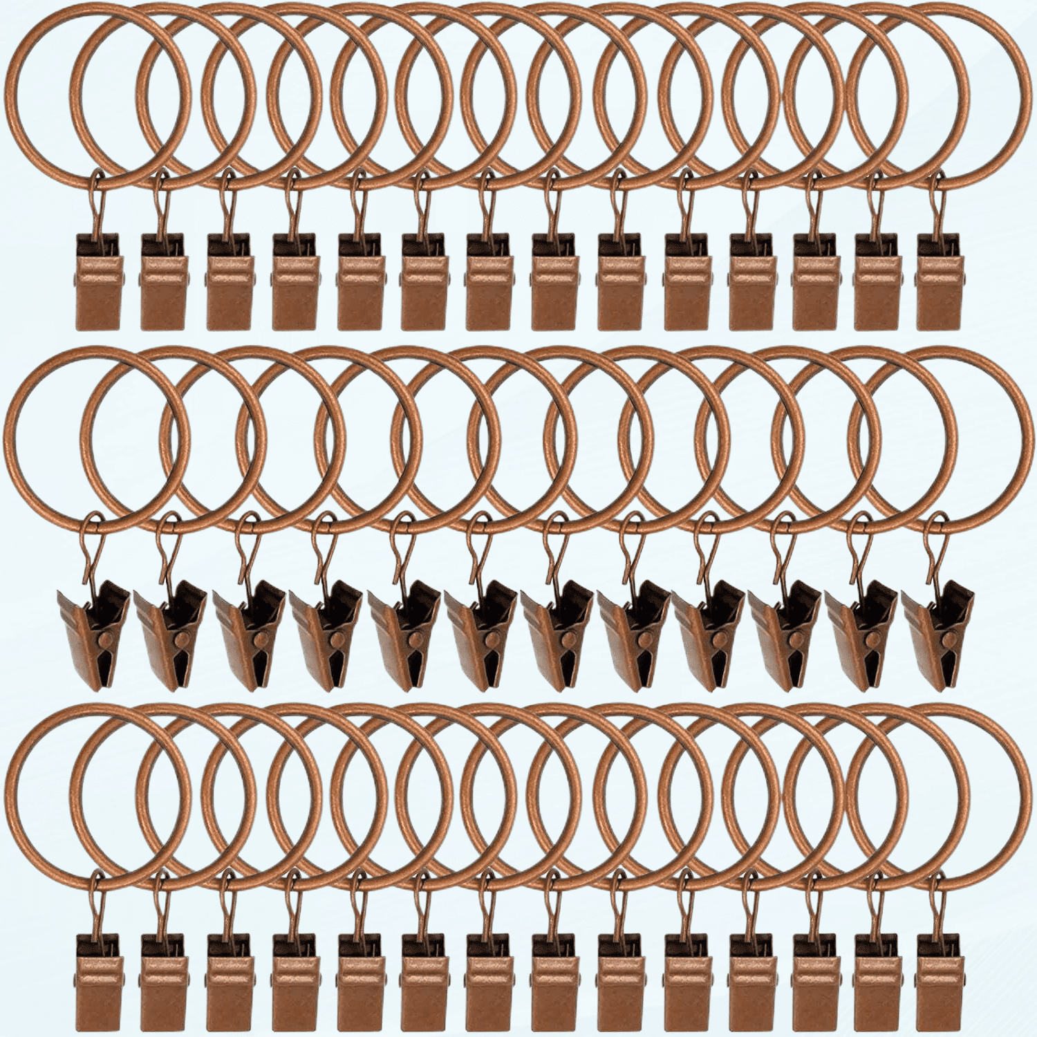 40 Pack Curtain Rings with Clips, Drapery Clips with Rings, Hangers ...
