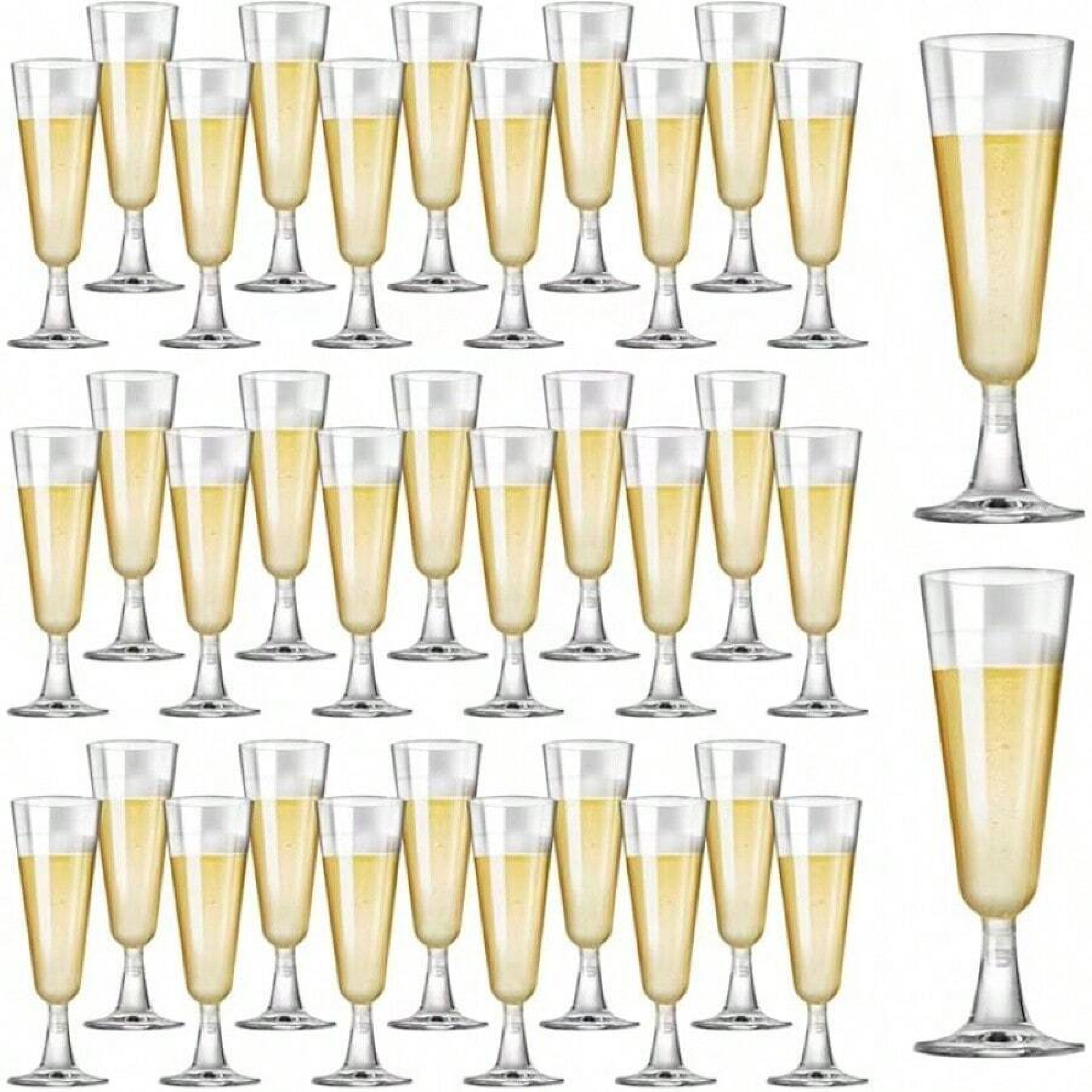 40 Pack Disposable Champagne Flutes, 5.5 Oz Plastic Mimosa Glasses ...
