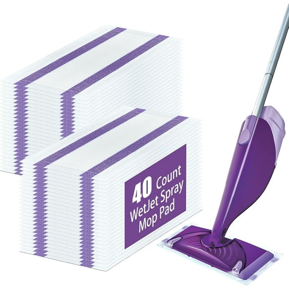 40 Pack Disposable Mop Pad Refills for Wet Jet ，Dry&Wet Mopping Pad ...