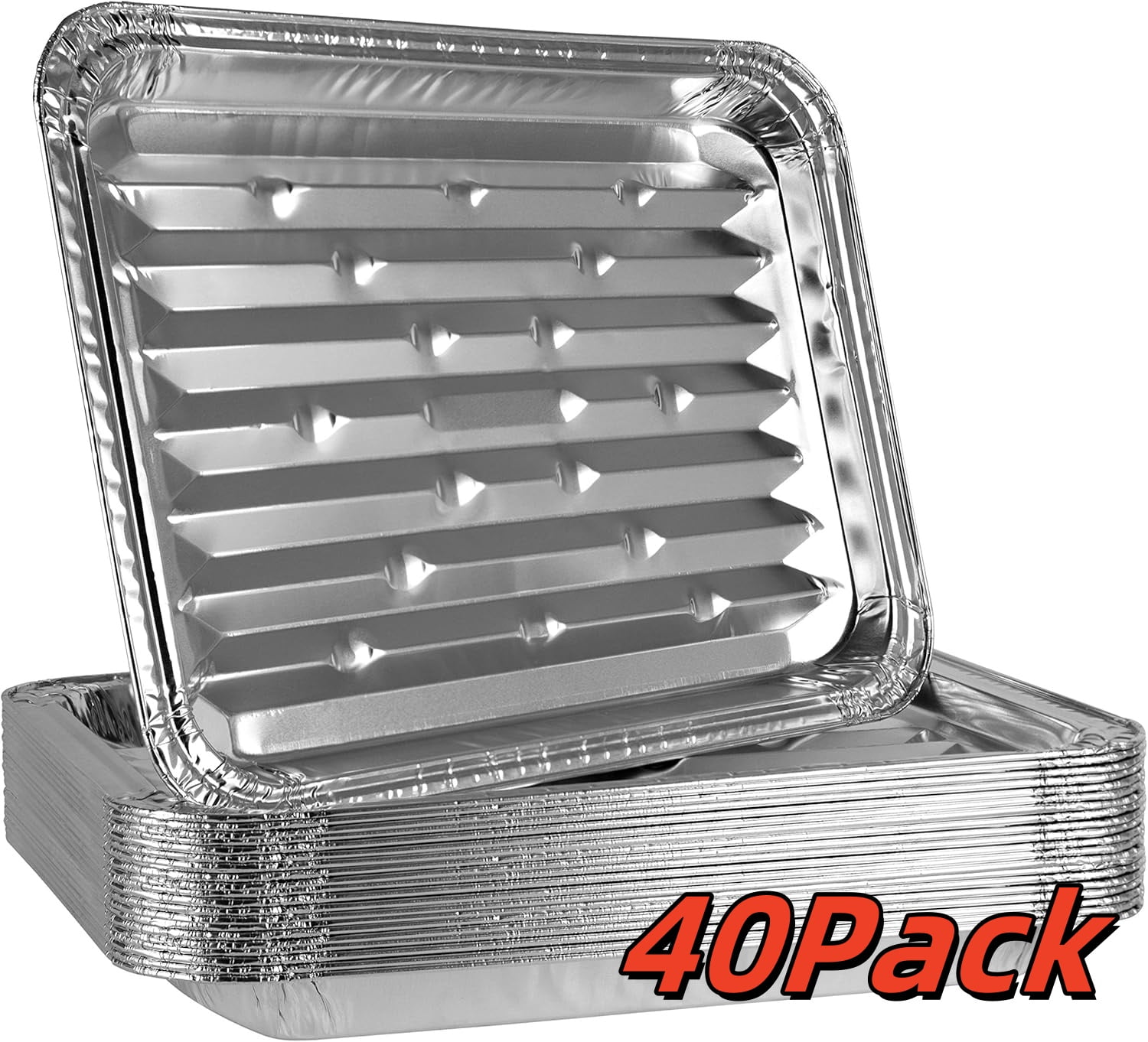 40 Pack Disposable Tin Pans with Perforated Bottom for Air Circulation ...