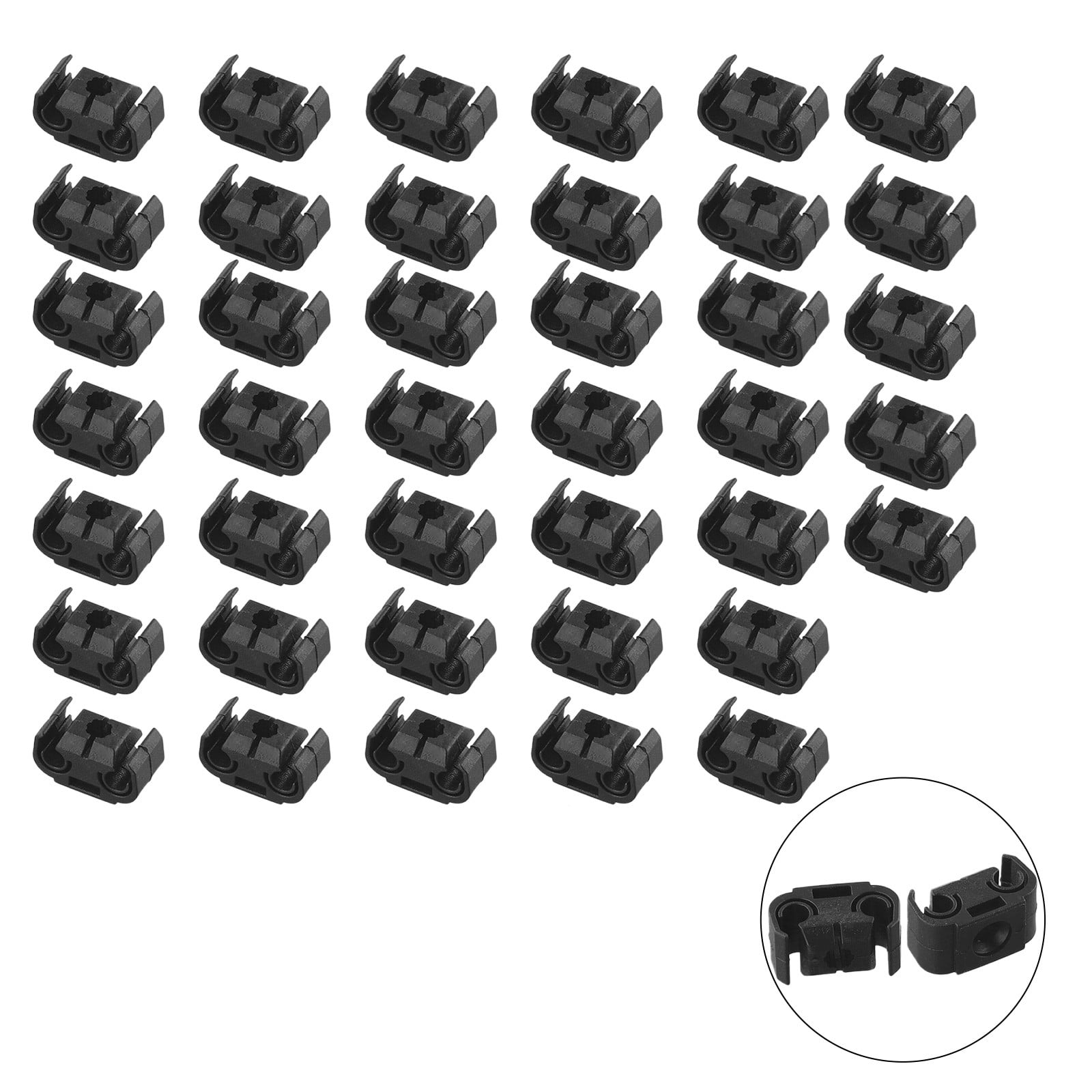 40 Pack Double Brake Line Clips 4.75mm Black for Various Vehicle Models ...