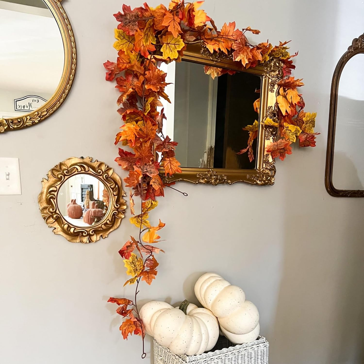 40 Pack Fall Leaf Garland, Total 236Ft Artificial Fall Vines Autumn ...