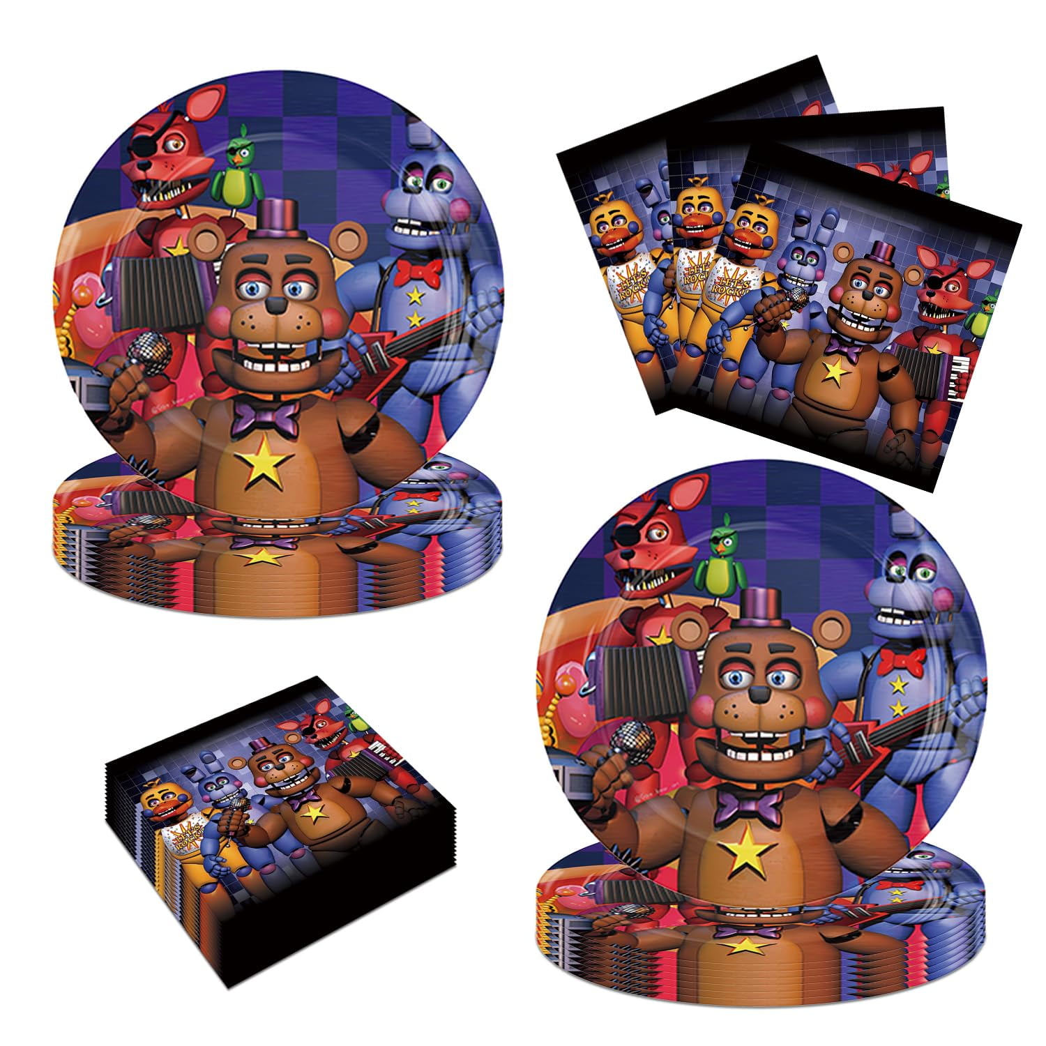 40 Pack Five Nights Party Supplies AIS1 - 20 Plates & 20 Napkins for ...