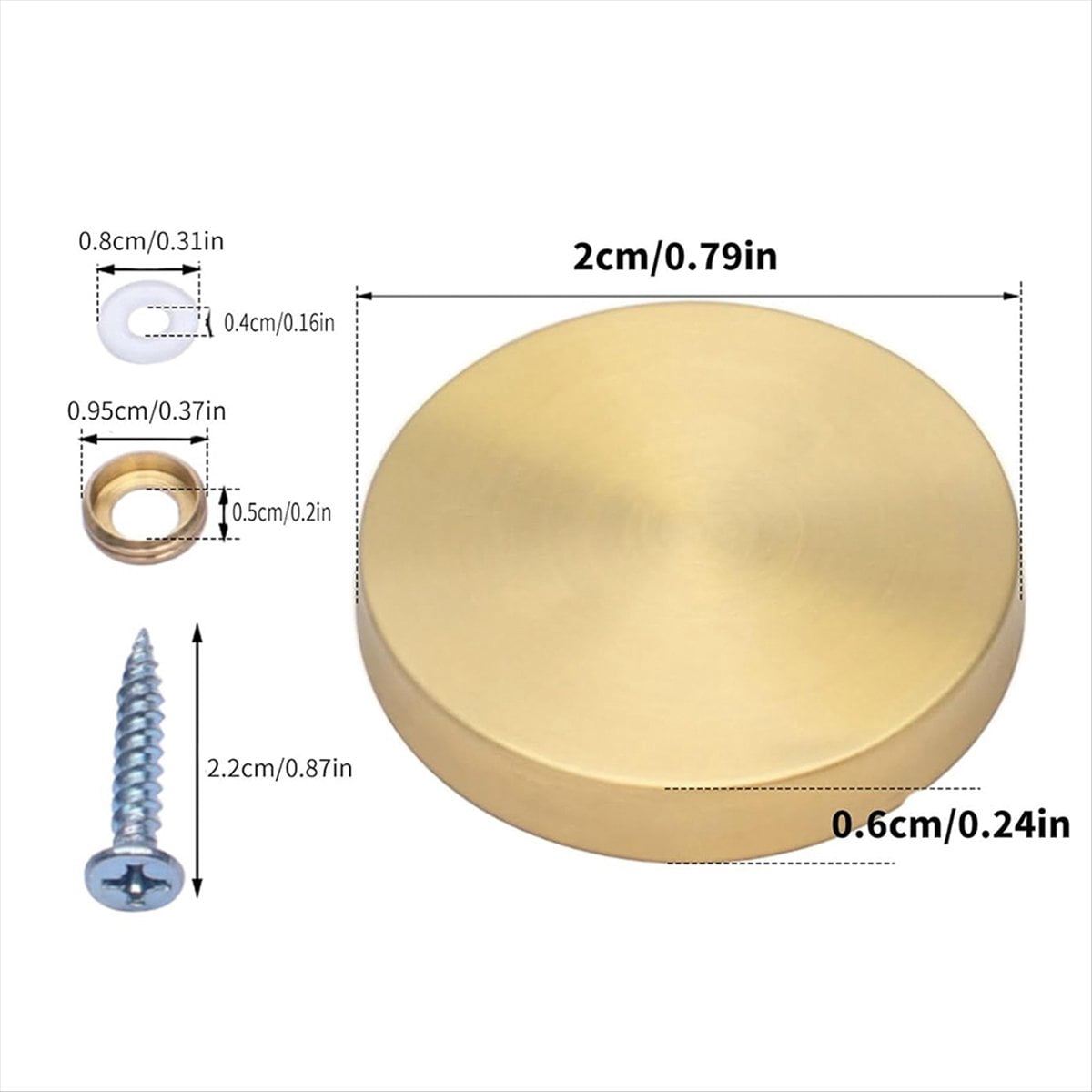 40 Pack Glass Screws Stainless Steel Screw Covers Caps Decorative ...
