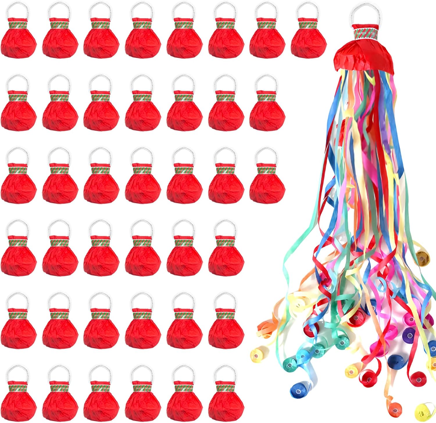 40-Pack Hand-Throw Streamer Poppers - No Mess Multi-Color Confetti for ...
