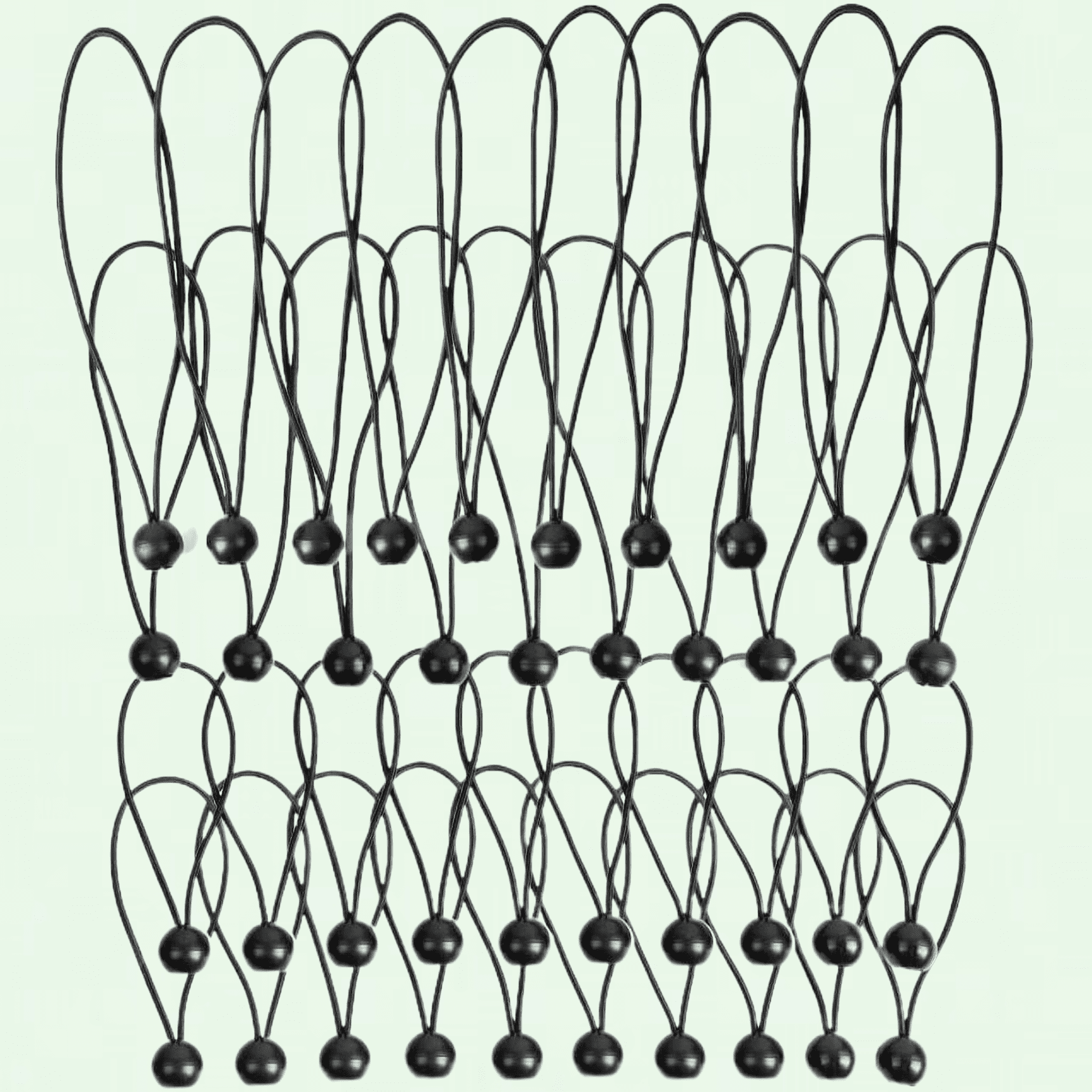 40-Pack Heavy Duty Ball Bungee Cords, 4,6,9,12-Inch Elastic Cord, Black ...