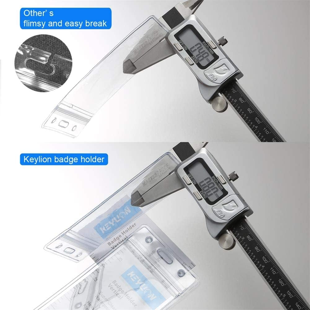 40 Pack ID Card Badge Holder Vertical, Heavy Duty Clear Vinyl Plastic ...