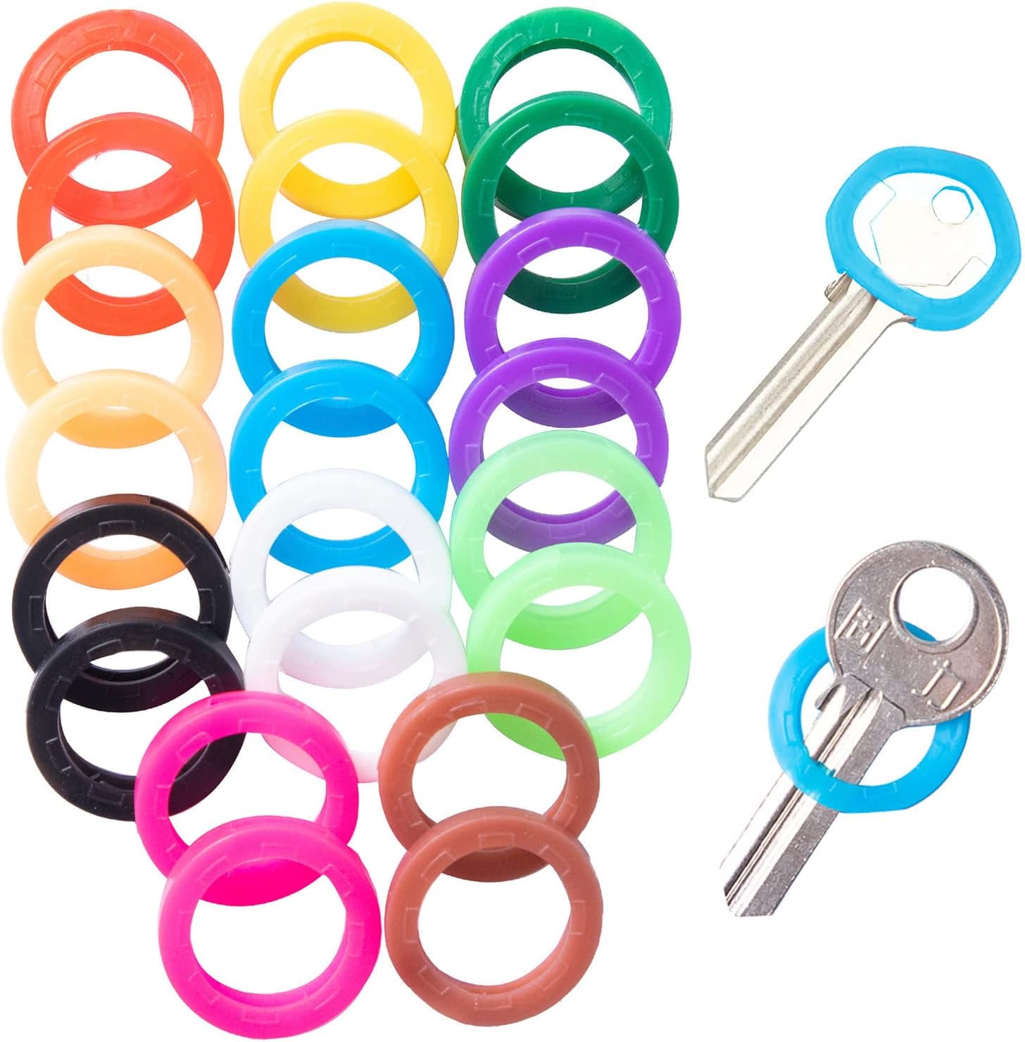 40 Pack Key Covers Caps Set Coloured Key Caps Flexible Square Key Covers Key Identifiers Coding