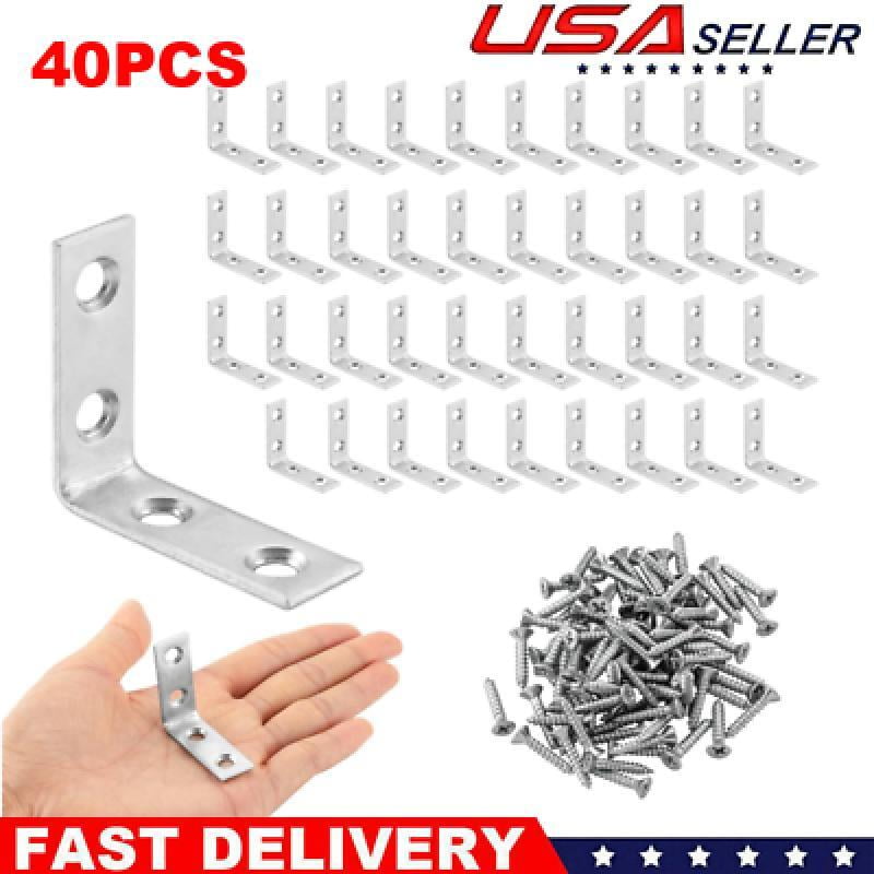 40 Pack L Bracket Corner Braces Steel Joist Right Angle Brackets with ...
