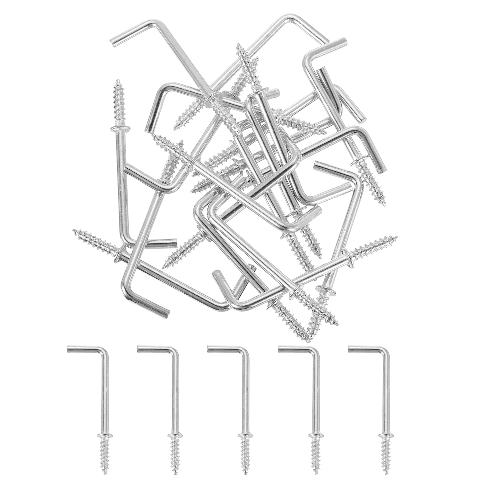 40 Pack L Shape Hooks, 1-1/2 Inch Right Angle Screw Hooks for Hanging ...