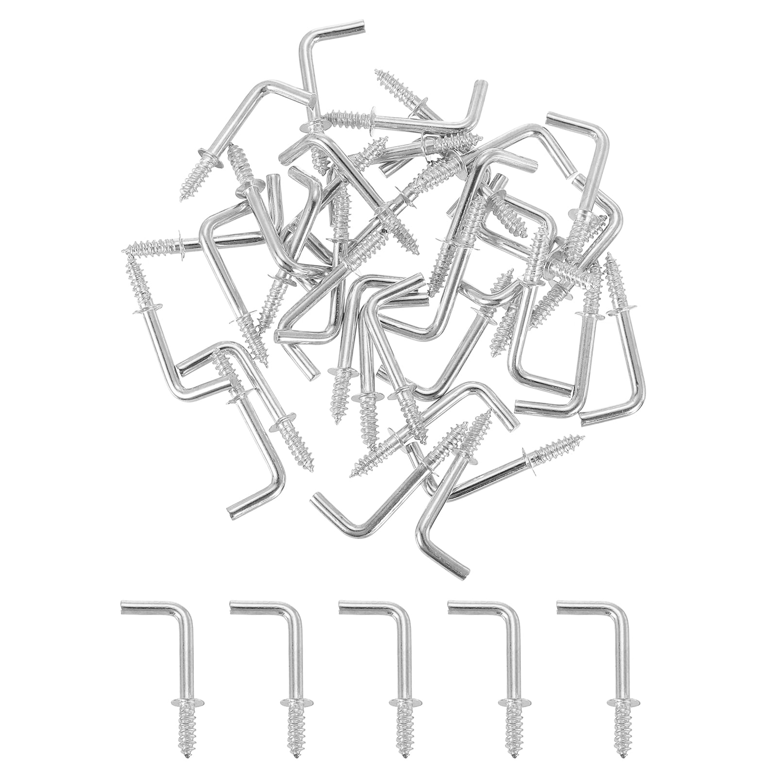 40 Pack L Shape Hooks, 5/8 Inch Right Angle Screw Hooks for Hanging ...