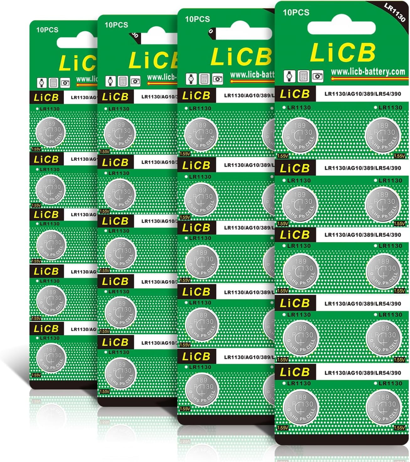 40 Pack LR1130 AG10 Batteries 1.5V Alkaline Button Cell Battery ...
