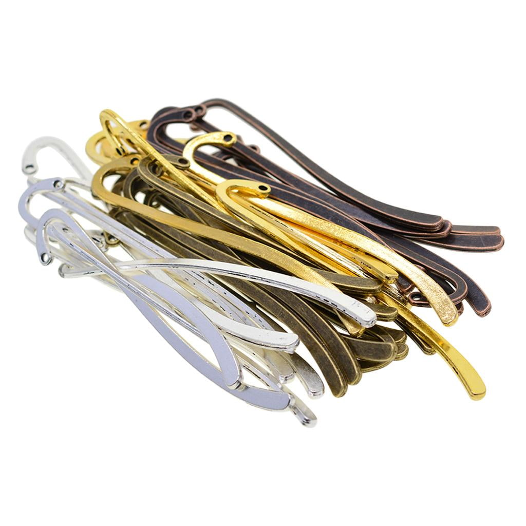40 Pack Metal Bookmarks Bookmarkers Beading Hook Bookmark Clip School ...