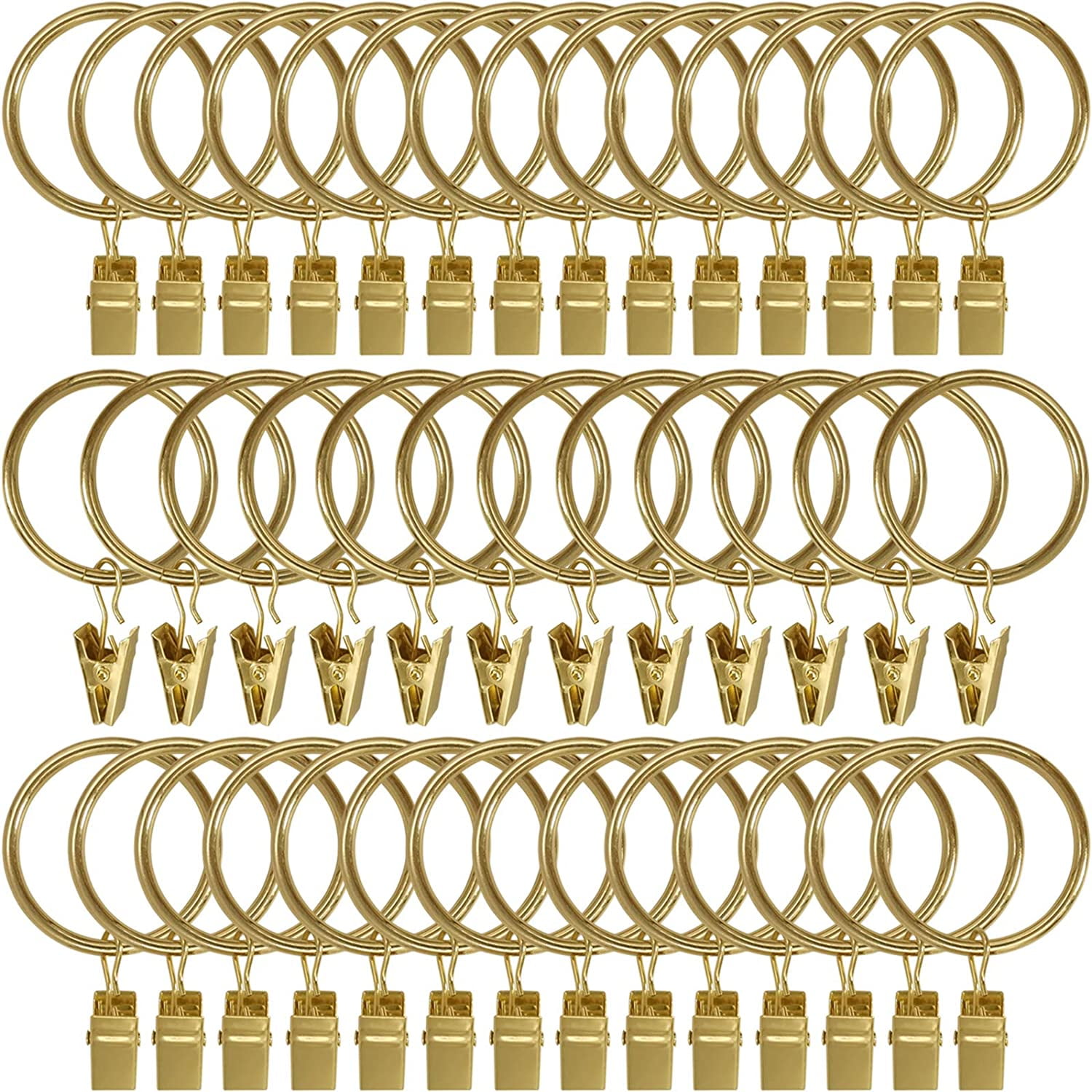40 Pack Metal Curtain Rings with Clips, Drapery Clips Hooks, Decorative ...
