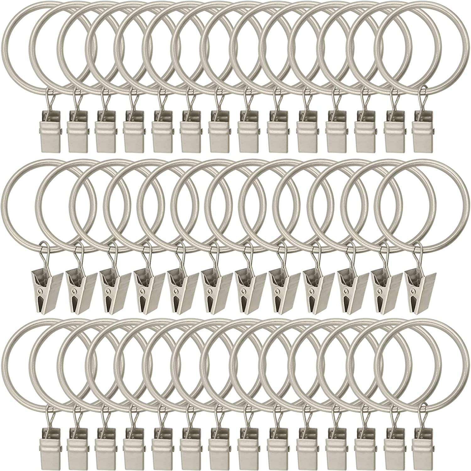 40 Pack Metal Curtain Rings with Clips, Drapery Clips Hooks, Decorative ...