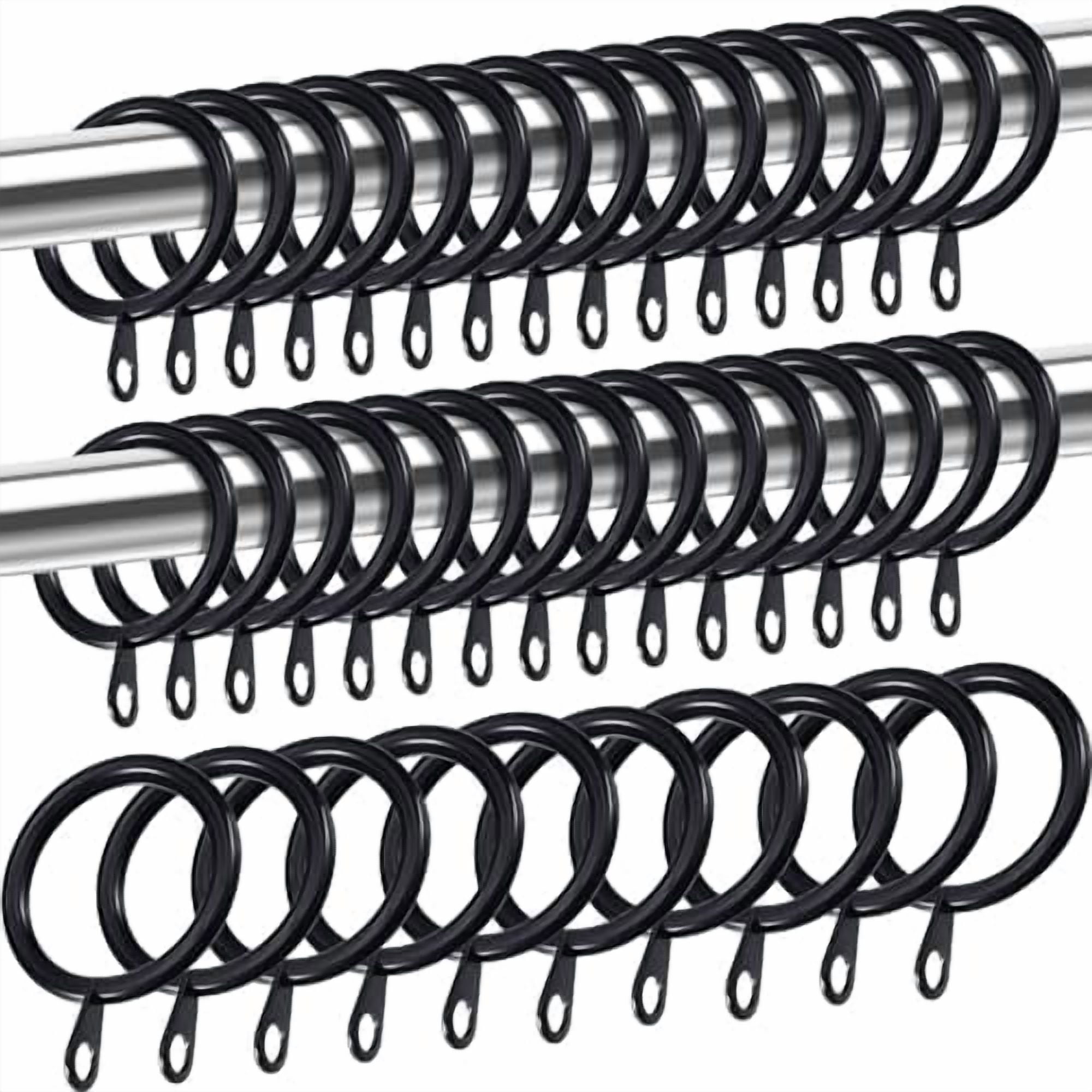 40 Pack Metal Drapery Curtain Rod Rings with Eyelets Internal Diameter ...