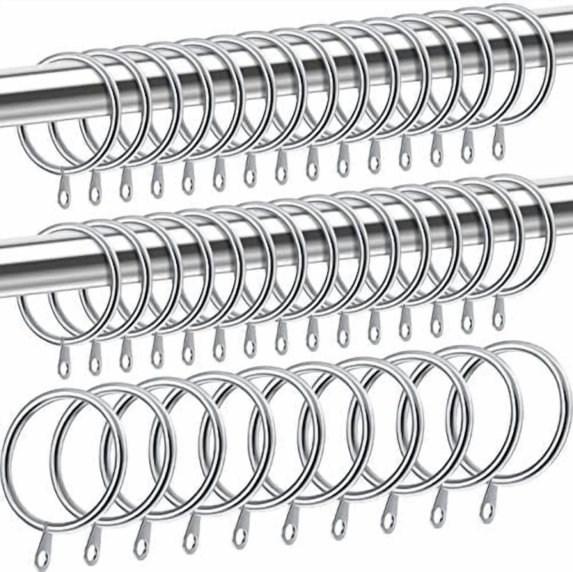 40 Pack Metal Drapery Curtain Rod Rings with Eyelets Internal Diameter ...