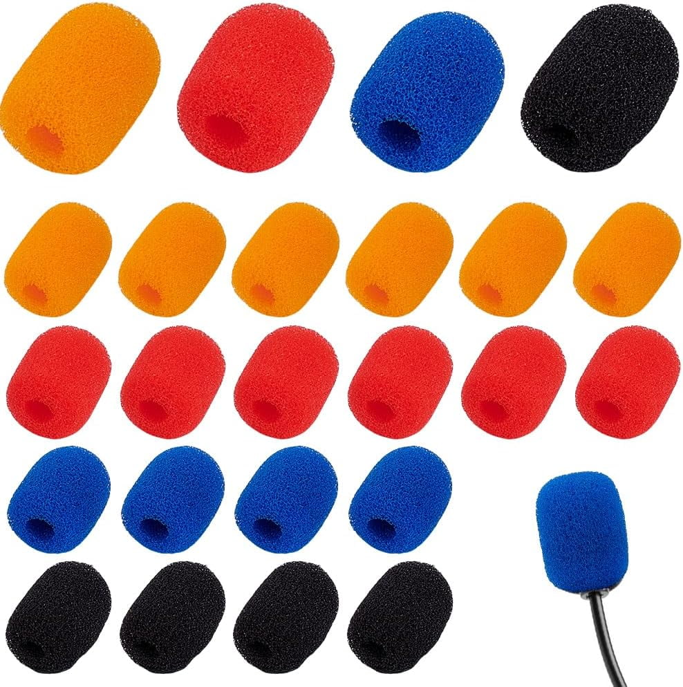 40 Pack Mini Microphone Windscreen Microphone Foam Cover 4 Colors Foam ...